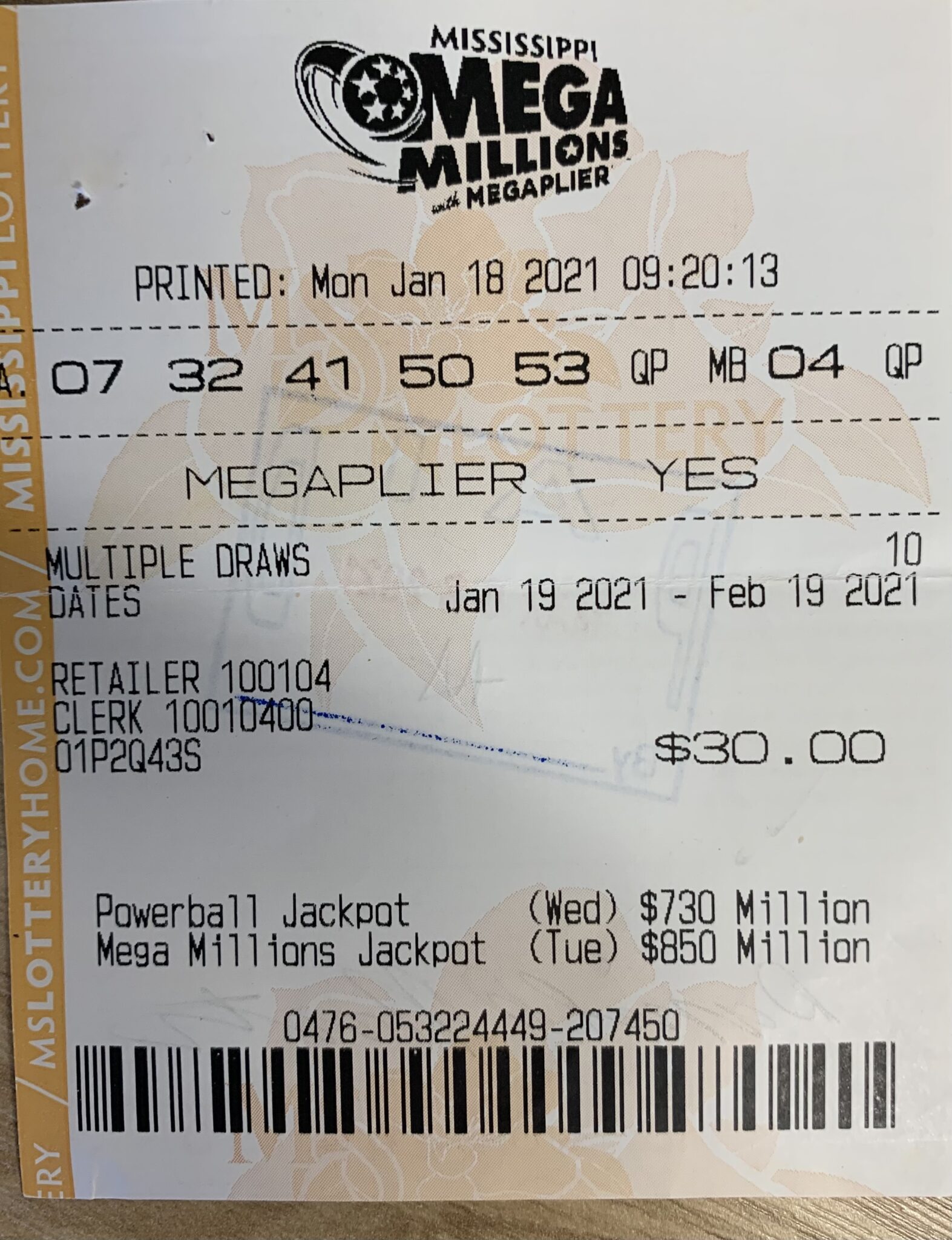 Florence Man Wins $800! - Mississippi Lottery