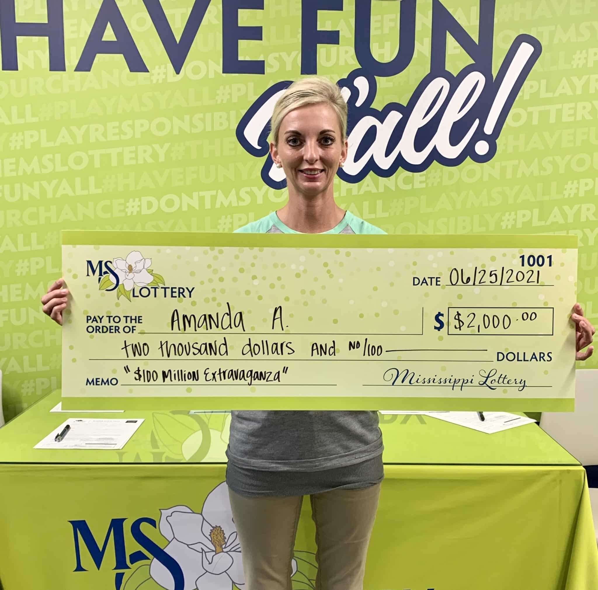 Corinth Woman Wins $2k! - Mississippi Lottery