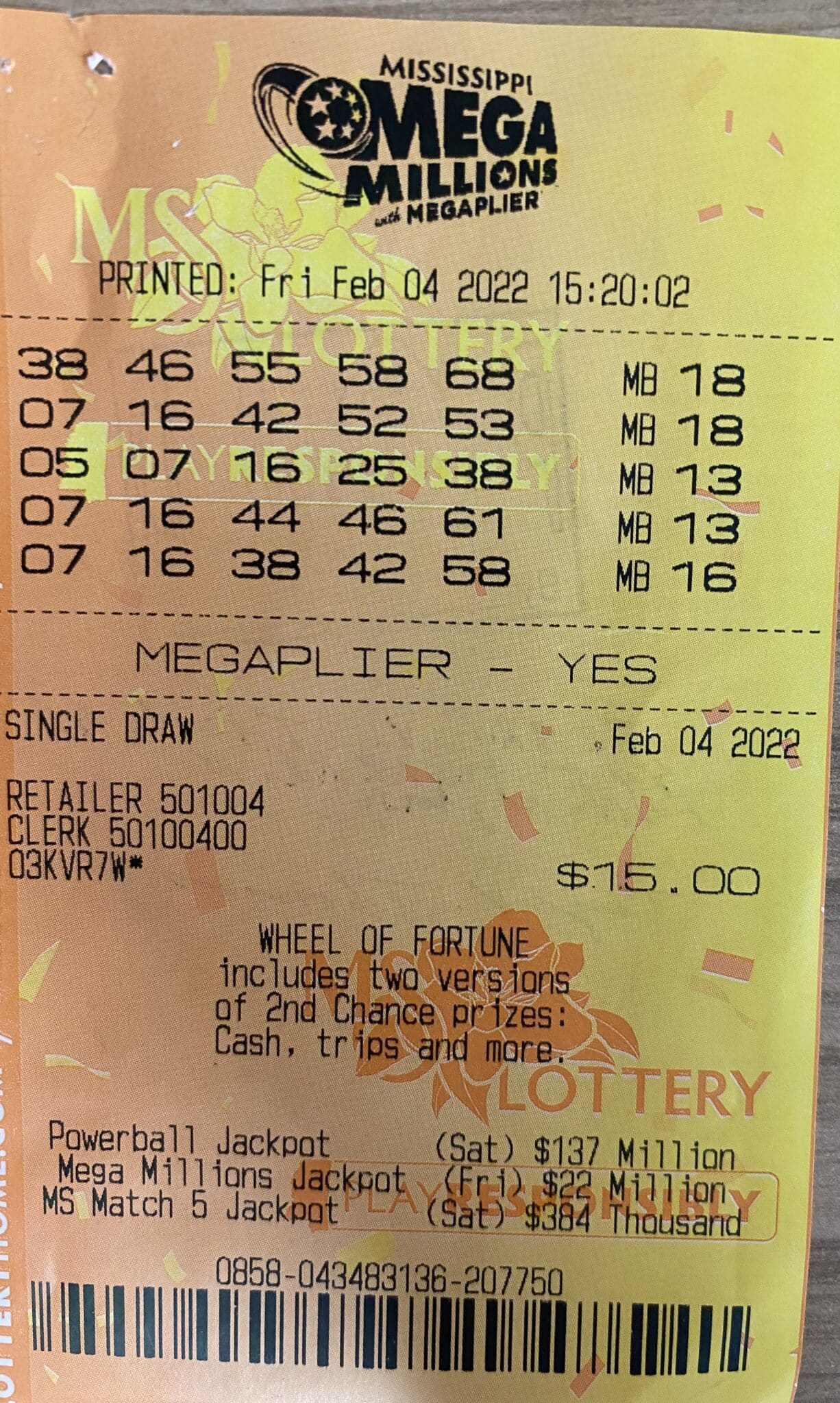 Fulton Player Wins $2,000 - Mississippi Lottery