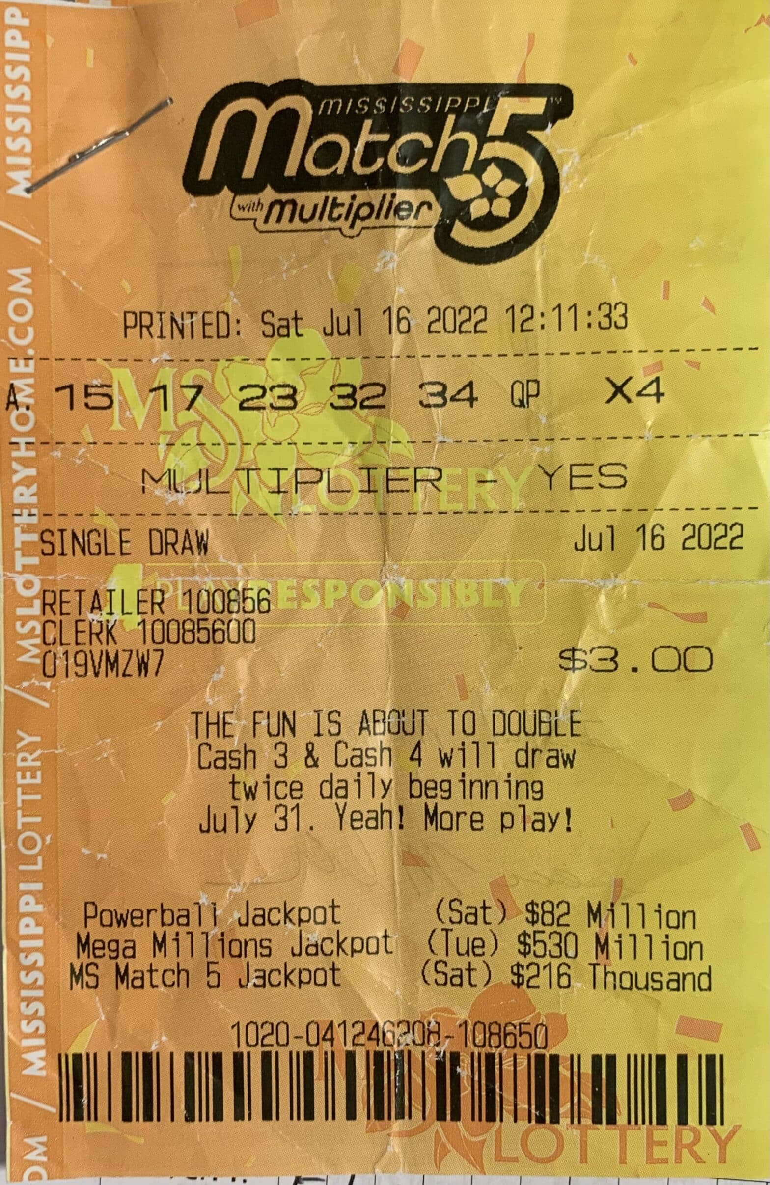 Florence Man Wins $800 - Mississippi Lottery