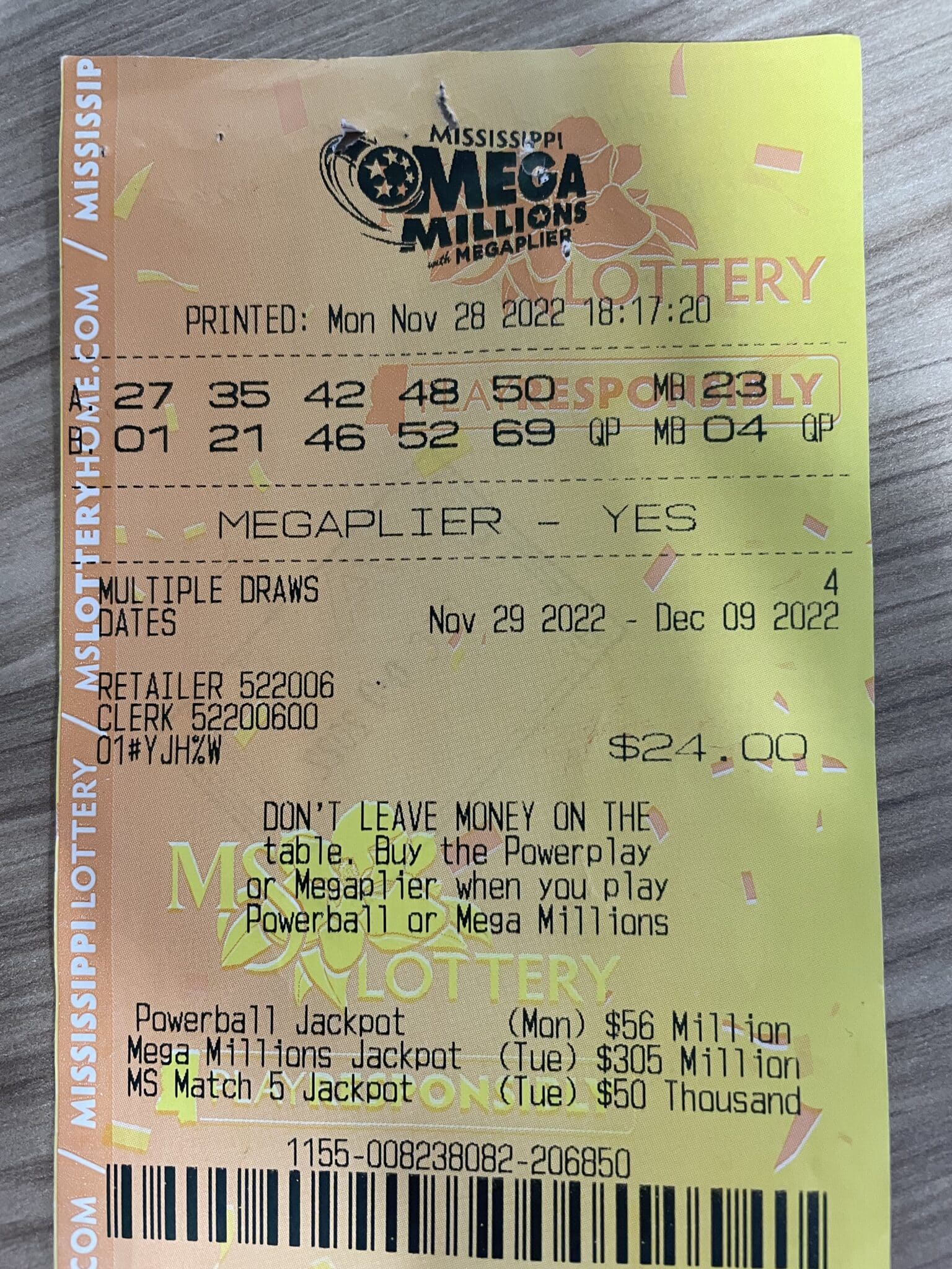 Mound Bayou Man WIns $1,500 - Mississippi Lottery