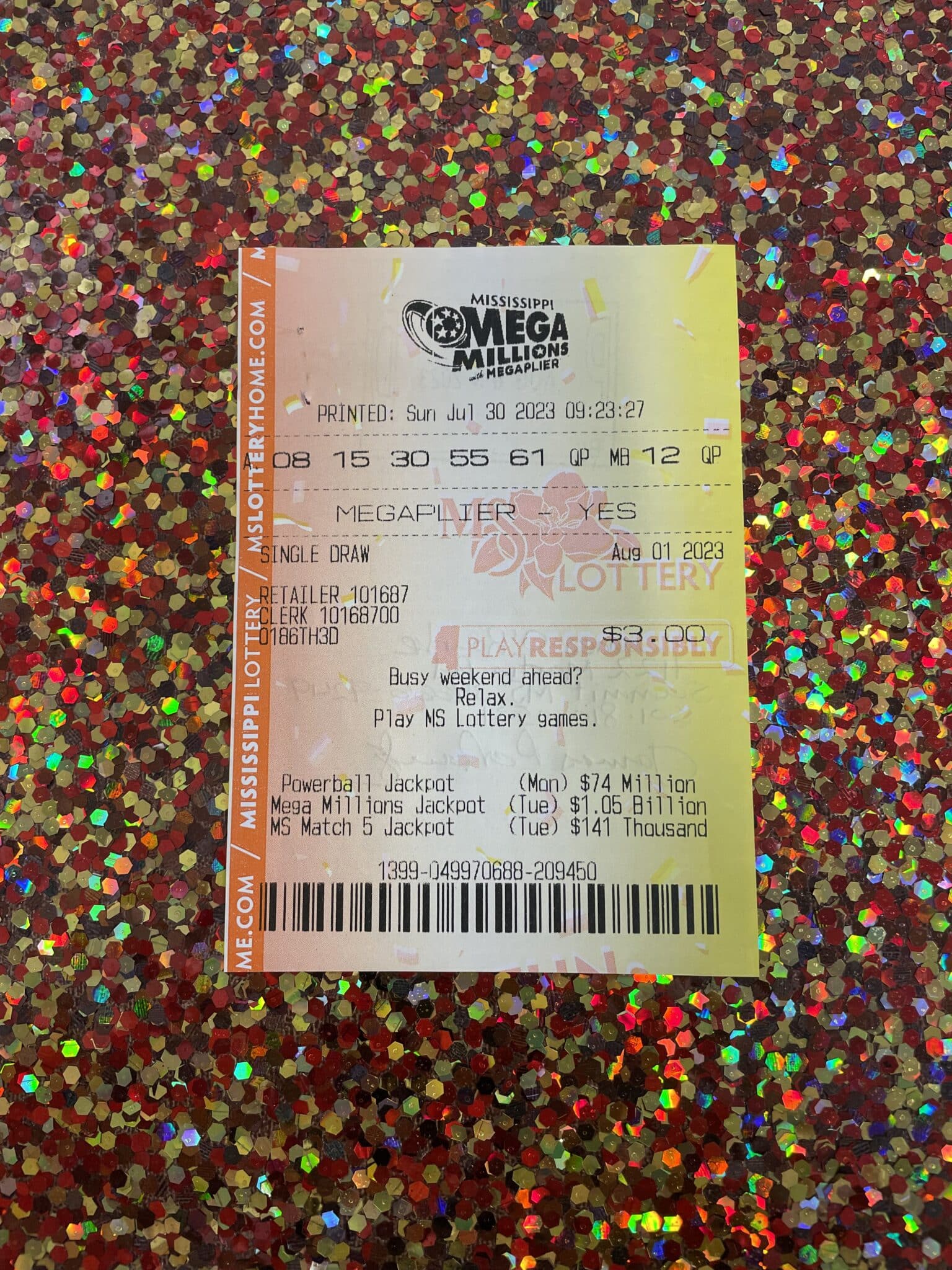 Summit Man Wins $800 - Mississippi Lottery