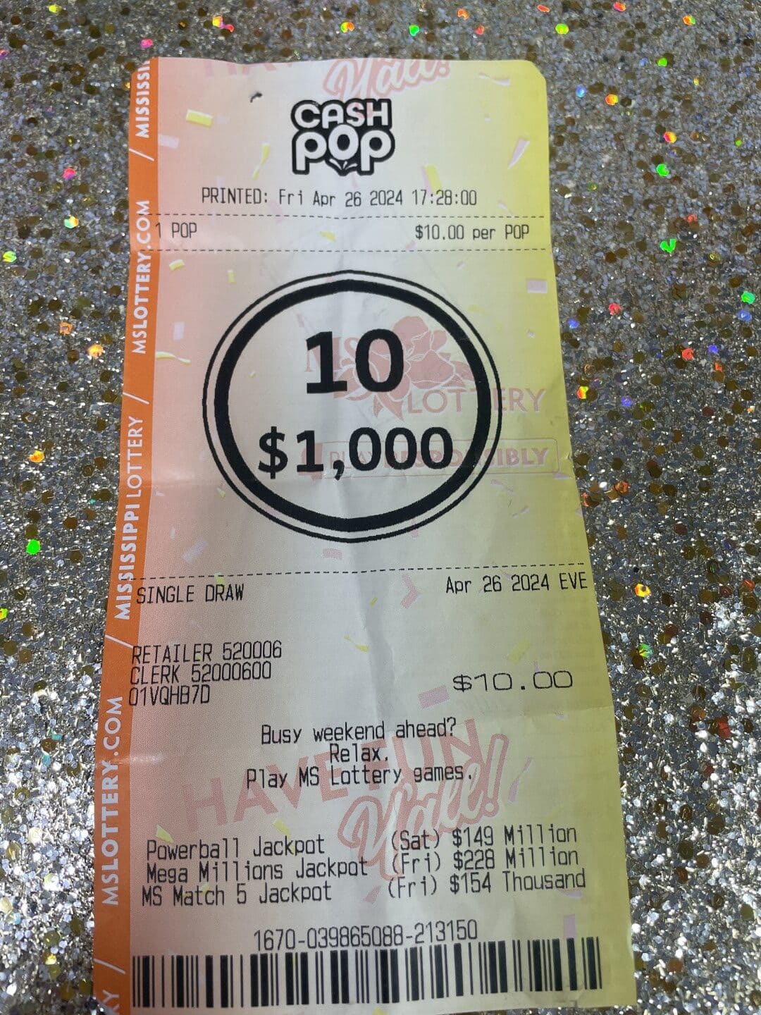 Corinth man won $1,000 - Mississippi Lottery