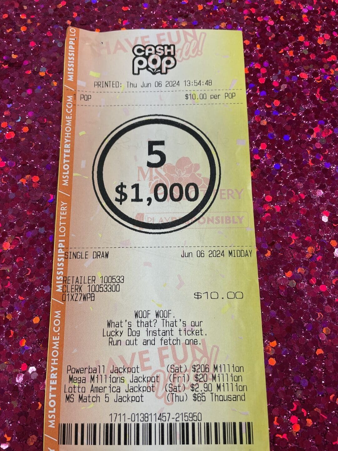 Natchez Player Won $1,000 - Mississippi Lottery