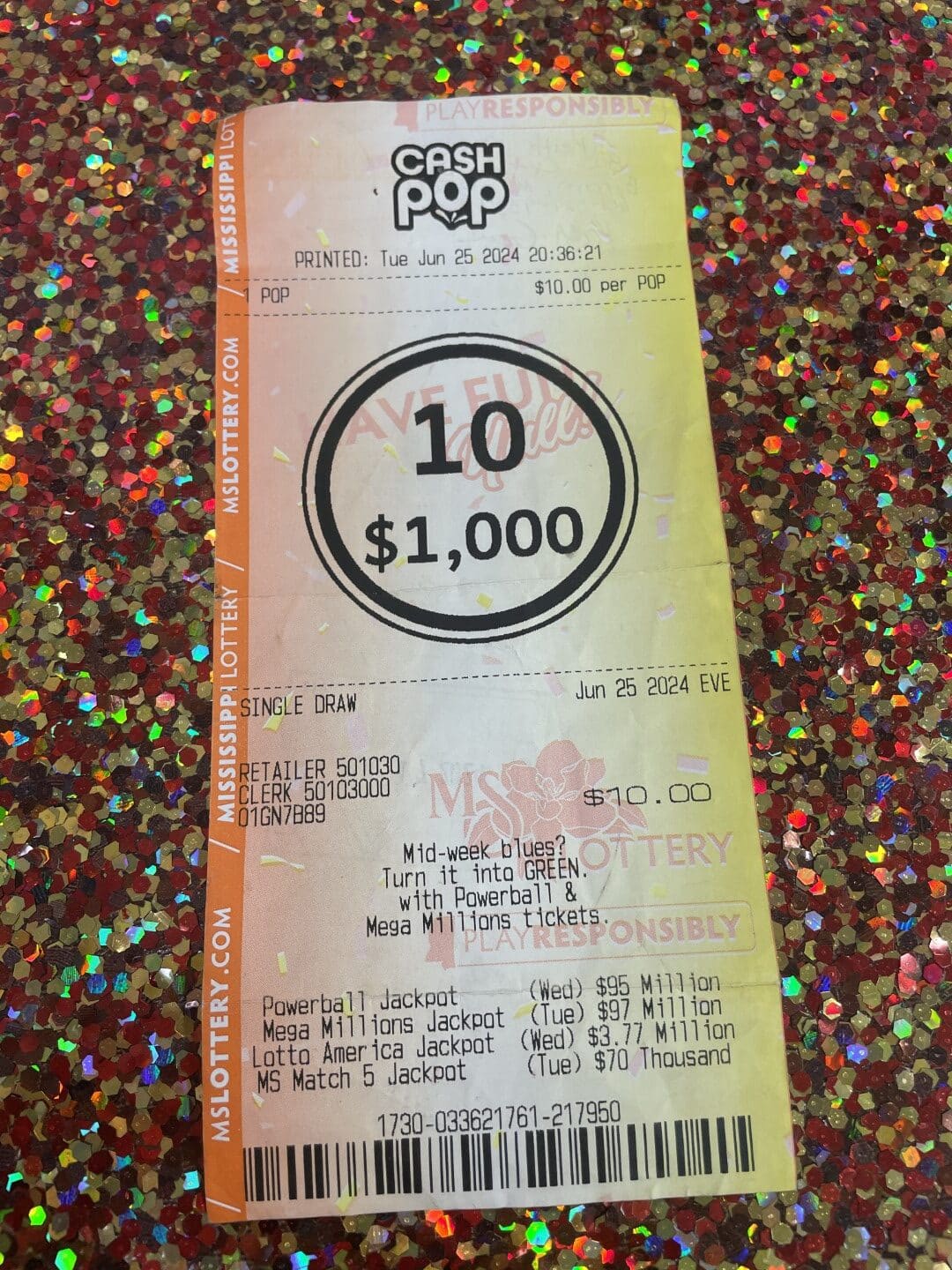 Byram Man Won $1,000 - Mississippi Lottery