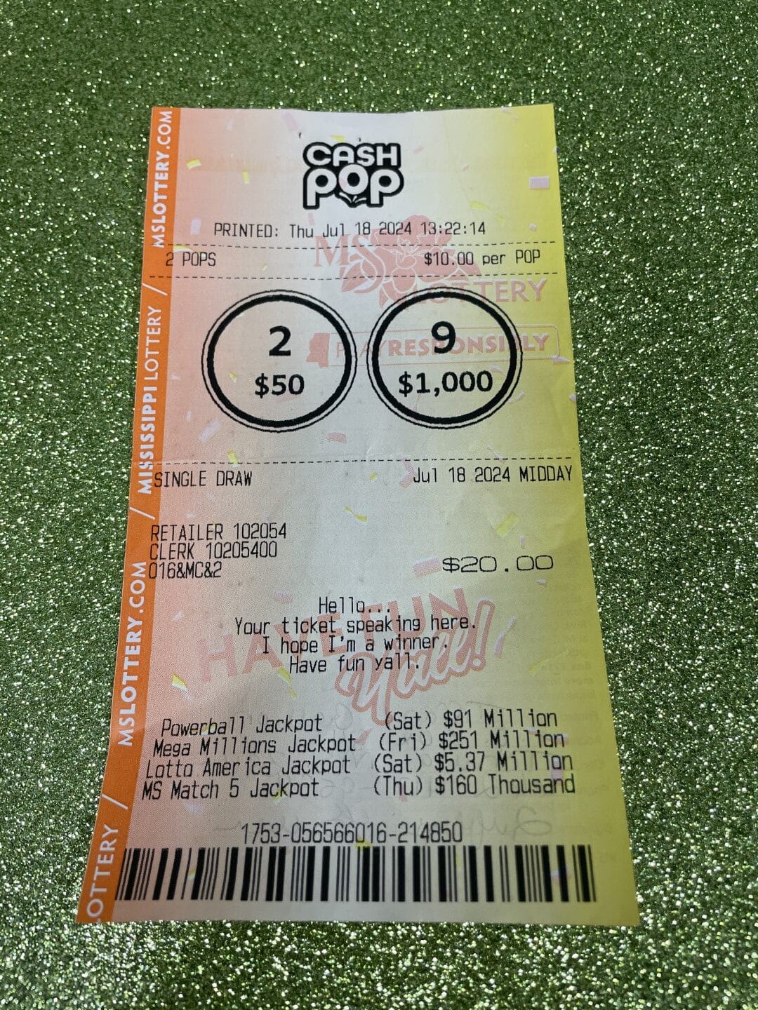 Tchula Woman Won $1,000 - Mississippi Lottery