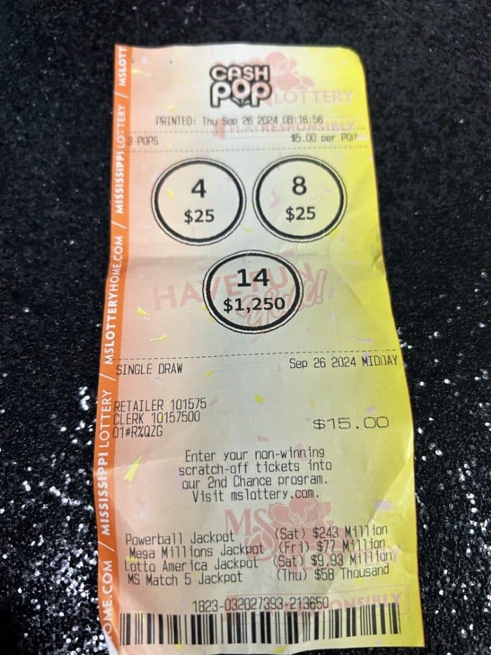 Goodman Woman Wins $1,250 - Mississippi Lottery