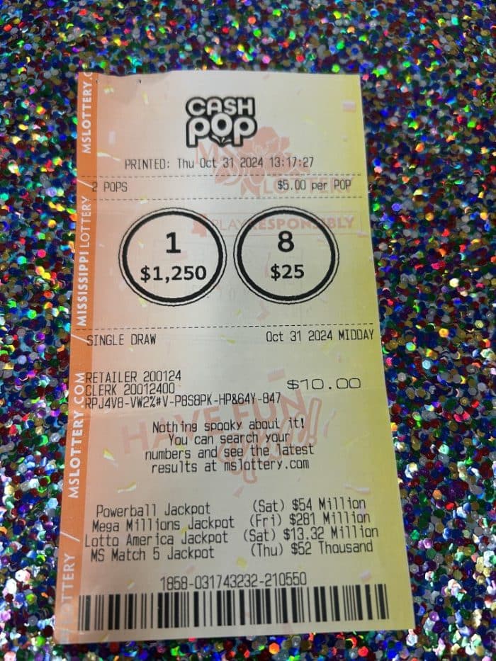 McComb Man Wins $1,250 - Mississippi Lottery