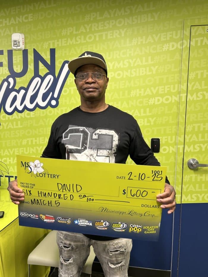 Hattiesburg Man Wins $600 - Mississippi Lottery