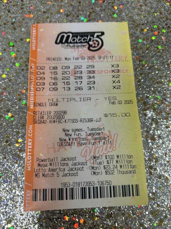 Meridian Man Wins $800 - Mississippi Lottery