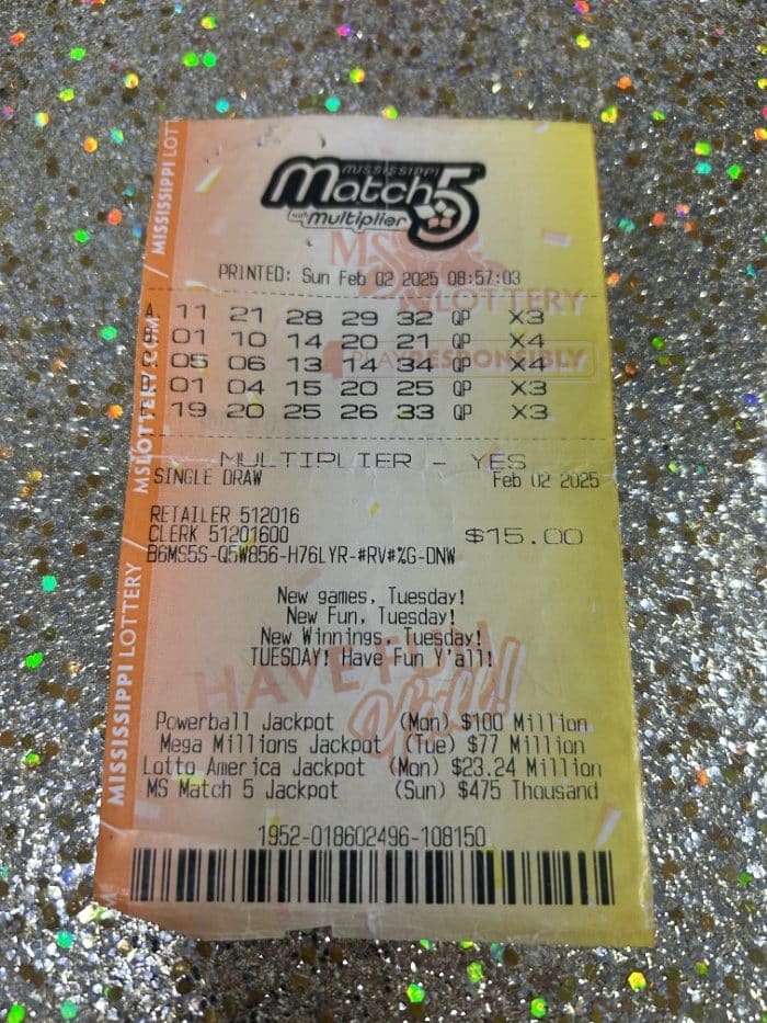 Gulfport Man Wins $800 - Mississippi Lottery