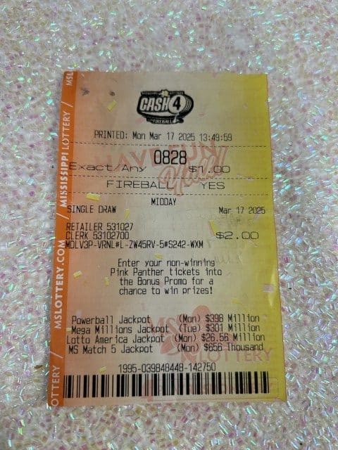 Winner Filter - Mississippi Lottery