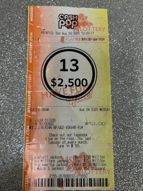 Wiggins Woman Wins $2,500 - Mississippi Lottery